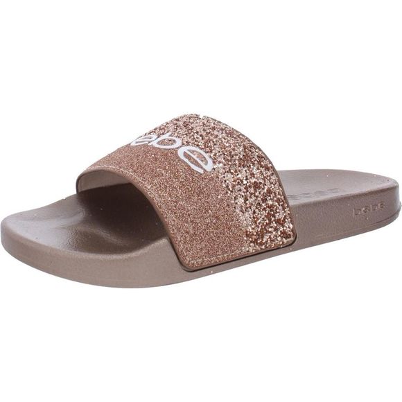 bebe | Shoes | Bebe Womens Fraida Pink Glitter Logo Pool Slide Sandals ...